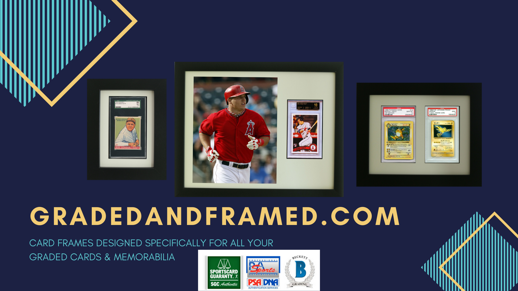 Sports card frames for all graded sports cards and memorabilia