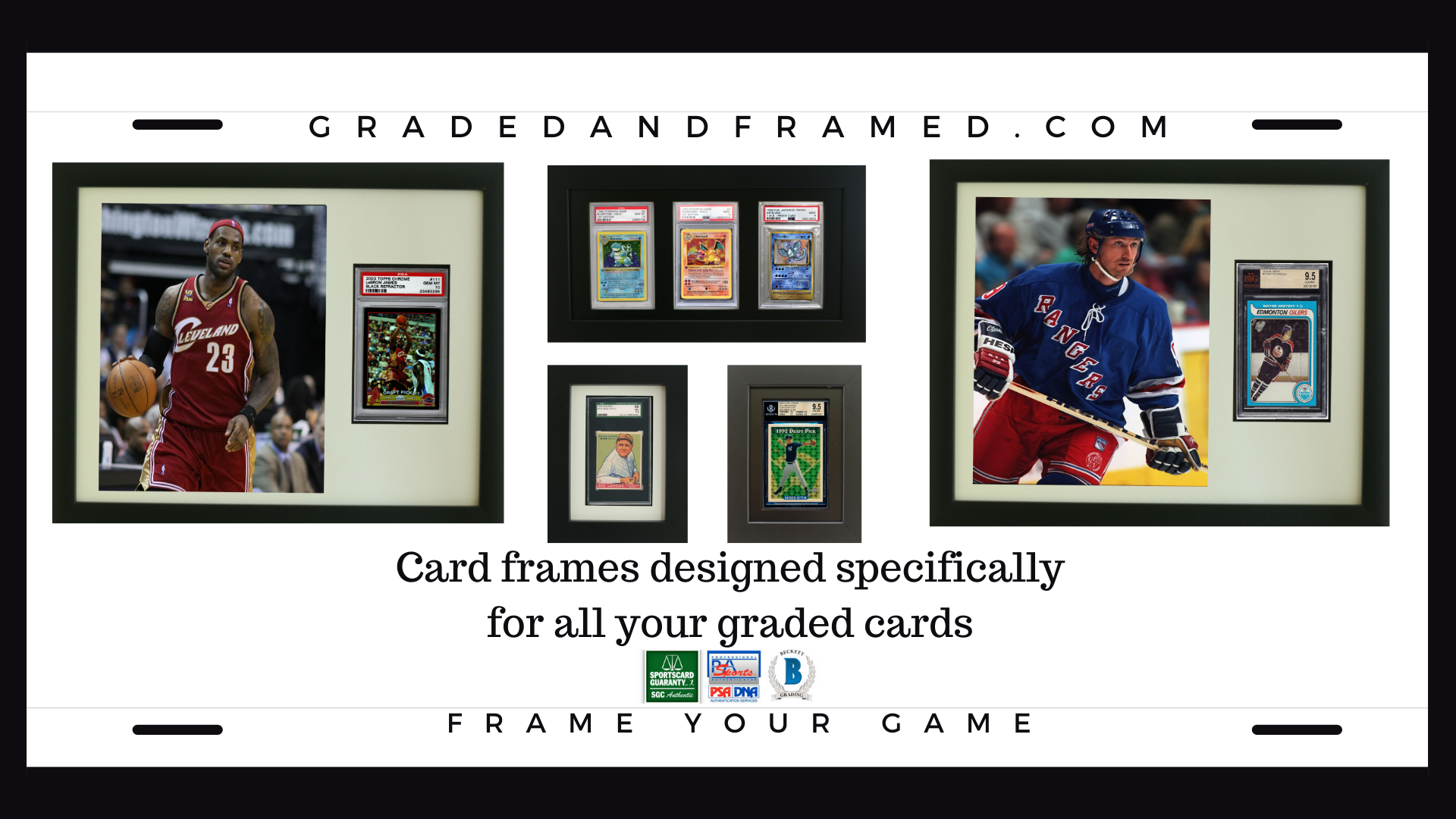Sports card frames for all graded sports cards and memorabilia