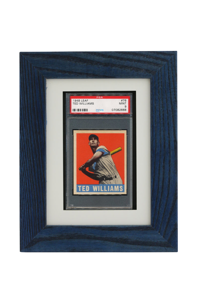 PSA Sports Card Framed Display-New White Design with Blue Frame