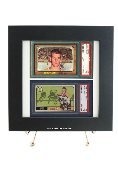 PSA Graded Sports Card Frame for (2) Horizontal Cards (White Design)