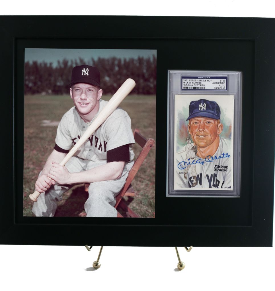 Framed Display for PSA Slabbed Perez Steele Postcard & 8 x 10 Vertical