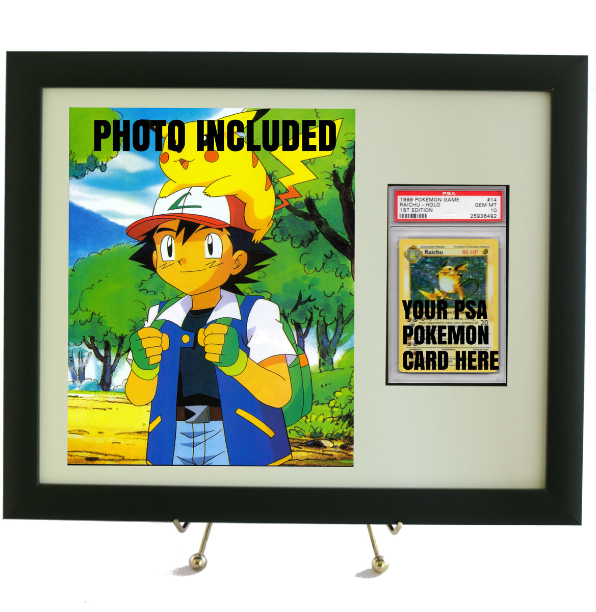 Pokemon Card Frame for YOUR PSA POKEMON Card (INCLUDES 8 x 10 POKEMON