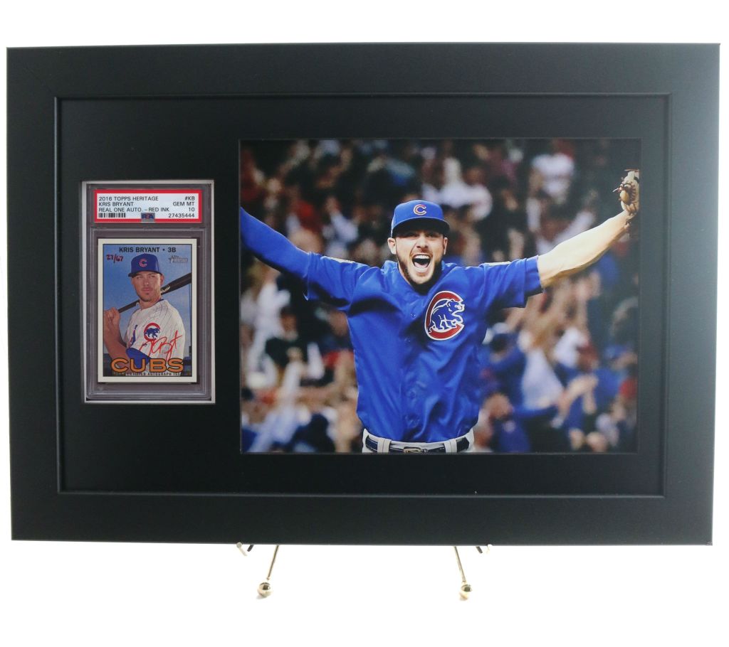 Sports Card Frame for a PSA Graded Card with an 8 x 10 Horizontal Phot